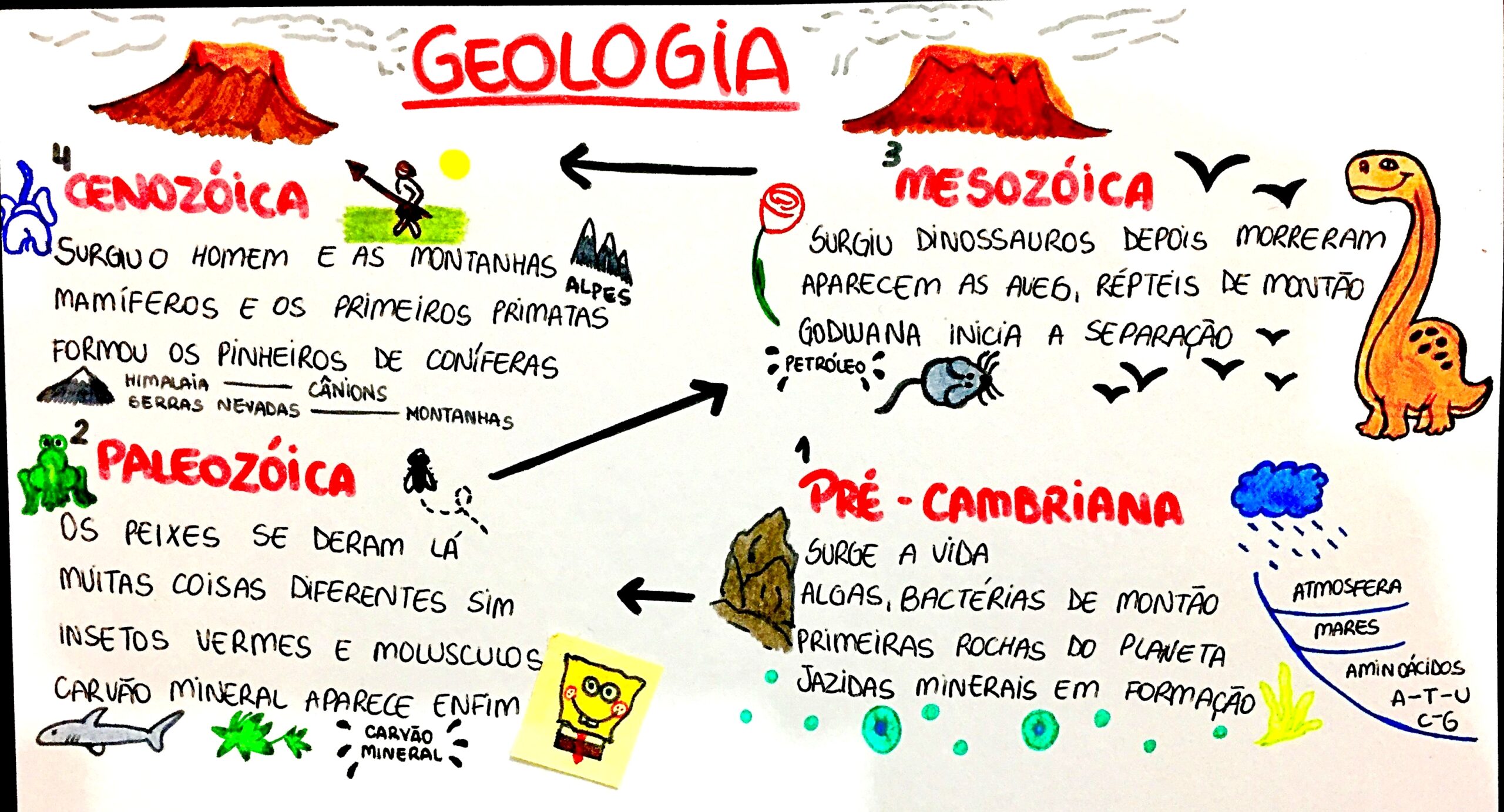 Mapa Mental Sobre Eras Geológicas Maps4study