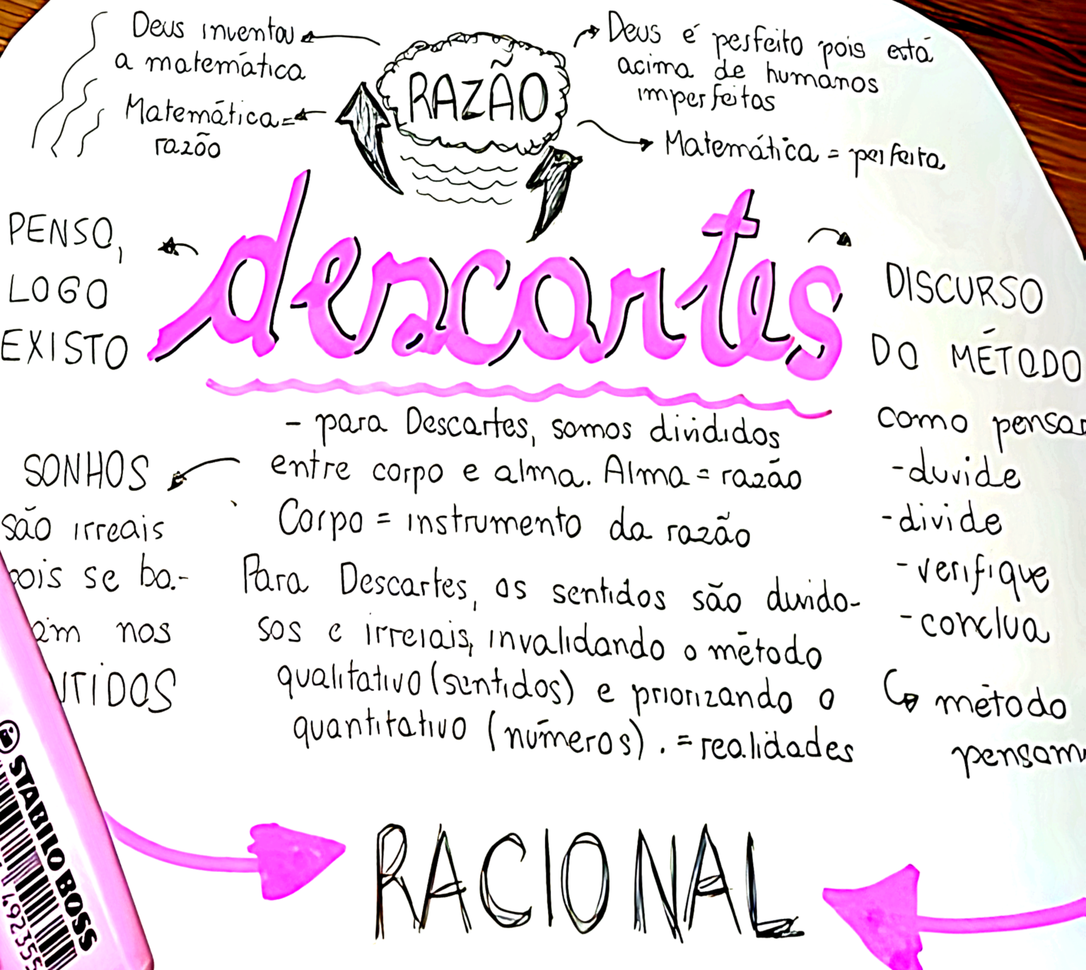 MAPA MENTAL SOBRE RENÉ DESCARTES - Maps4Study